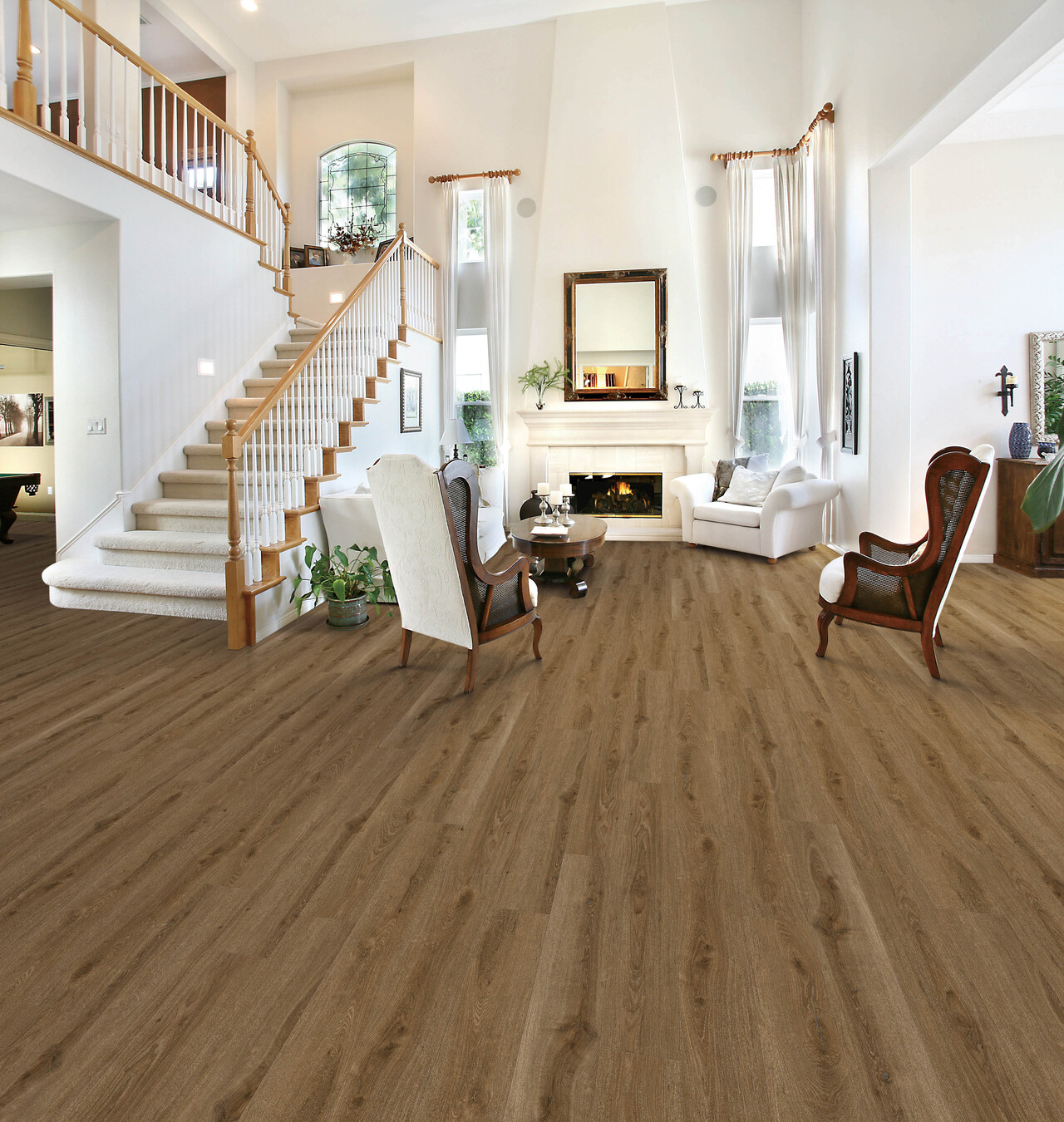 Vinyl with Build in Underlay - 6/0.5x182x1220 mm - Brown, Rigid Surface ...